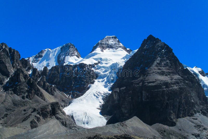Bolivia Andes Snow Covered Mountain Stock Image - Image of clear ...