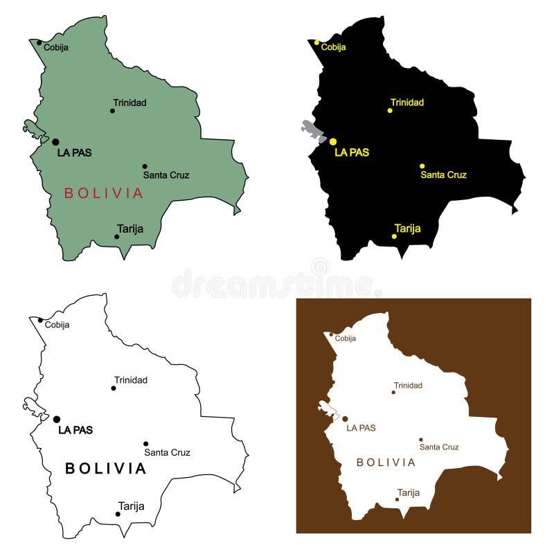 Bolivia country map stock illustration. Illustration of cartography ...