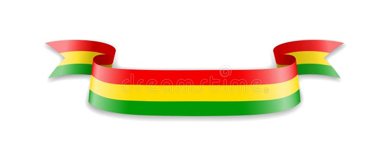 Bolivia Flag in the Form of Wave Ribbon. Stock Vector - Illustration of ...