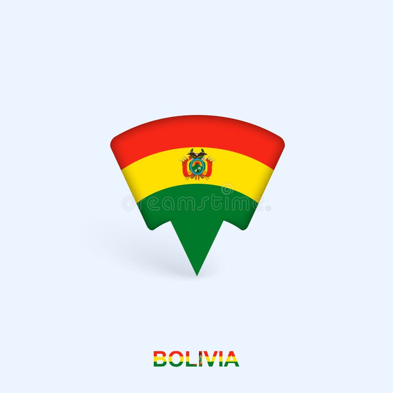 Bolivia Flag Map Pointer Design with Shadow Stock Vector - Illustration ...