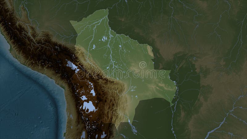 Bolivia highlighted. Pale stock illustration. Illustration of territory ...