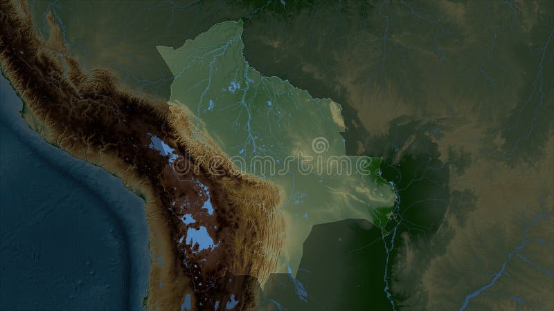 Bolivia Highlighted. Physical Stock Illustration - Illustration of ...