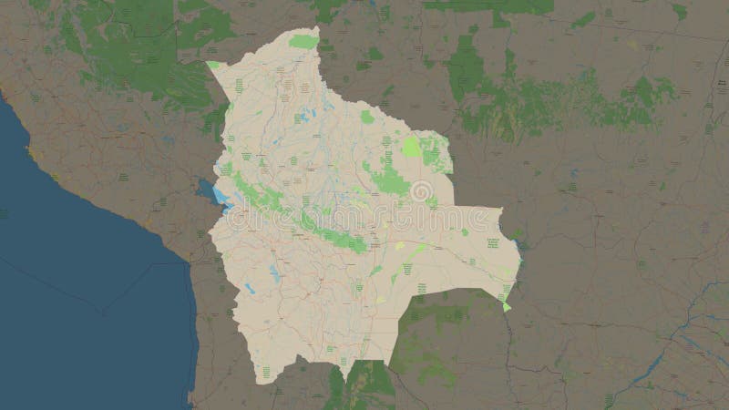 Bolivia Highlighted. Topo Standard Stock Illustration - Illustration of ...