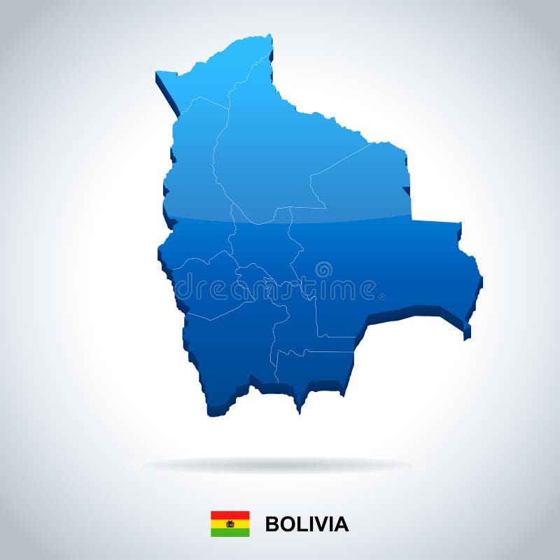 Bolivia - Mapa Y Bandera - Ejemplo Detallado Del Vector Stock de ...