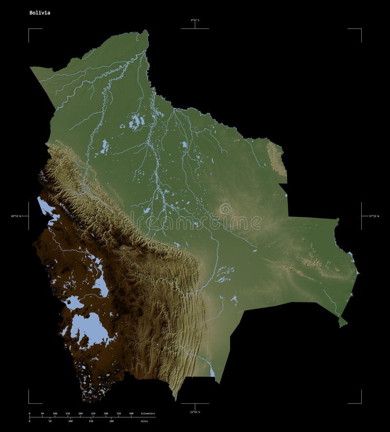 Bolivia Shape on Black. Pale Stock Image - Image of science, division ...