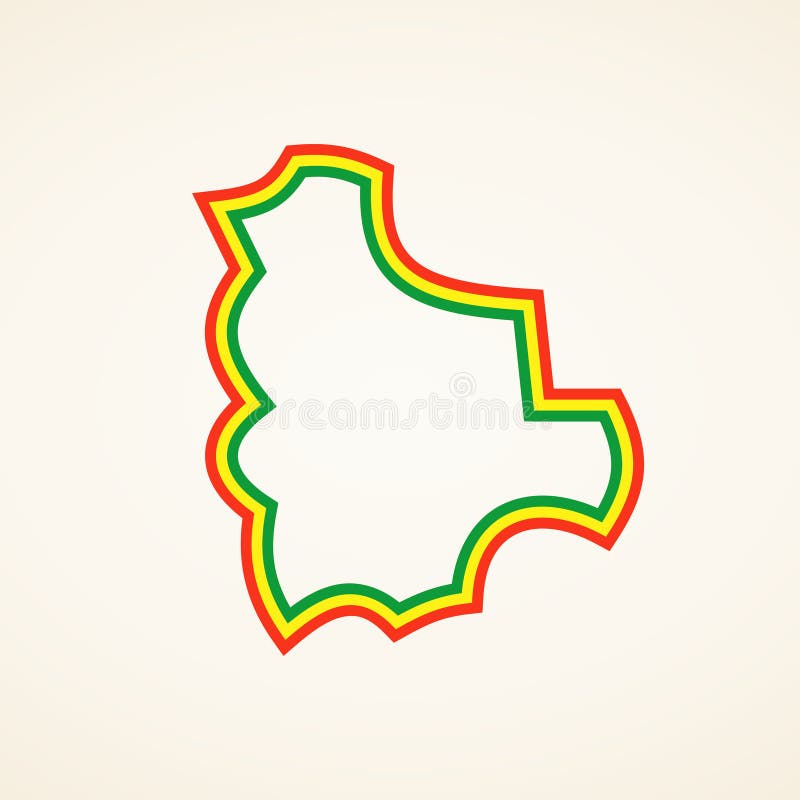 Bolivia - Stylized Outline Map in Colors of the Flag Stock Vector ...