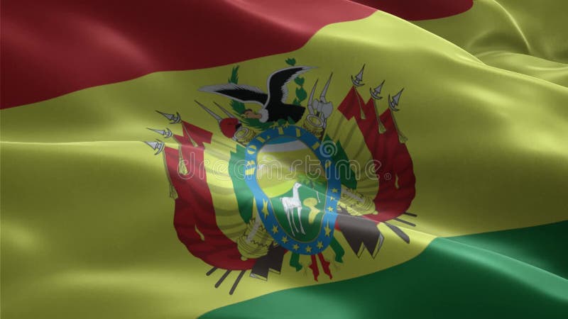 A Close-up of the Bolivian Flag Featuring Its National Emblem Stock ...