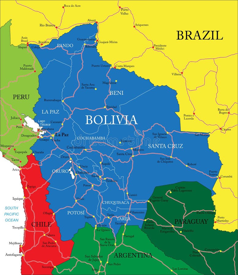 Boliwia mapa ilustracja wektor. Ilustracja złożonej z globus - 120028796