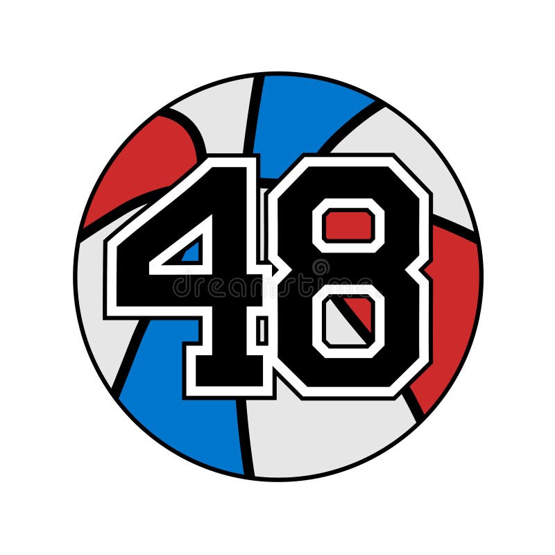 Boll Av Basketsymbolet Med Nummer 48 Vektor Illustrationer ...