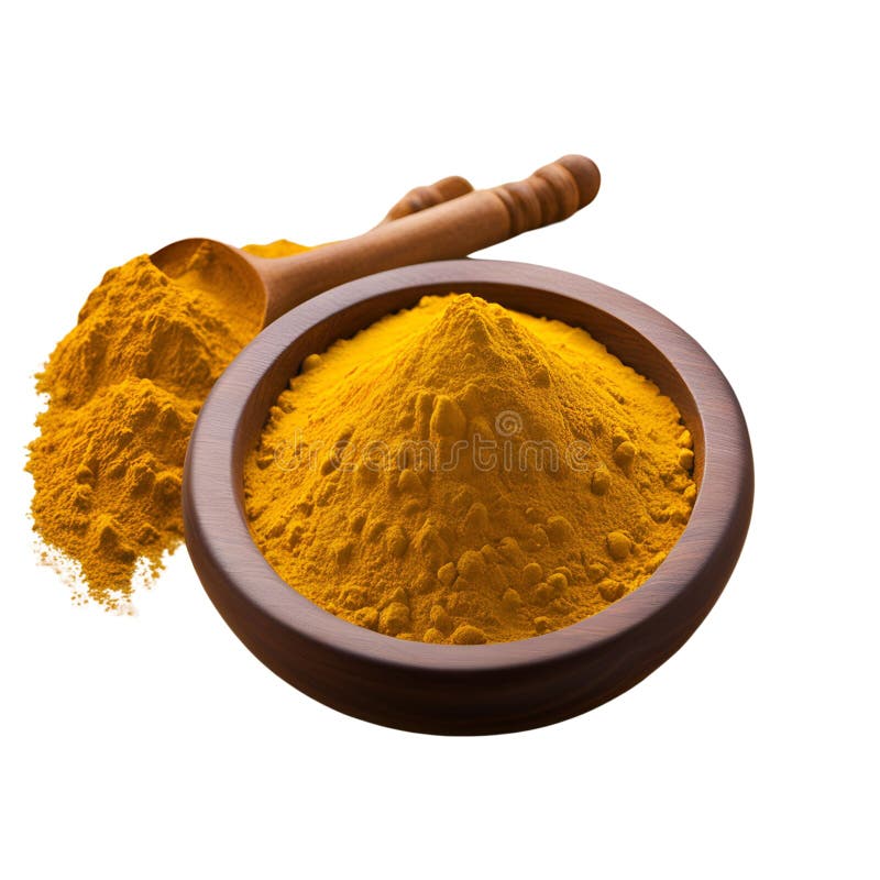 In a Boll Bright Yellow Turmeric Powder Stock Photo - Illustration of ...
