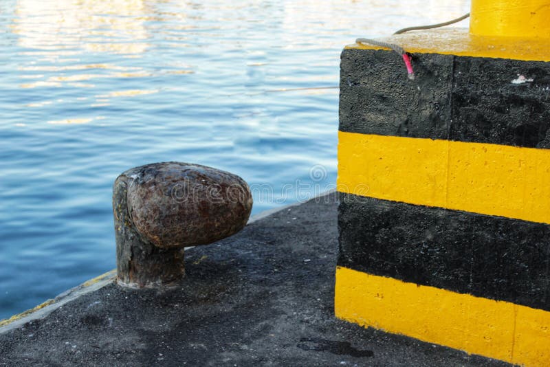 Bollar in the Port of Santa Pola, Spain Stock Image - Image of capture ...