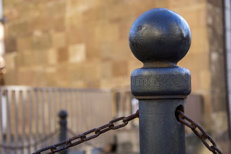 Bollard and chain 14 stock photo. Image of withsunlight - 98802100