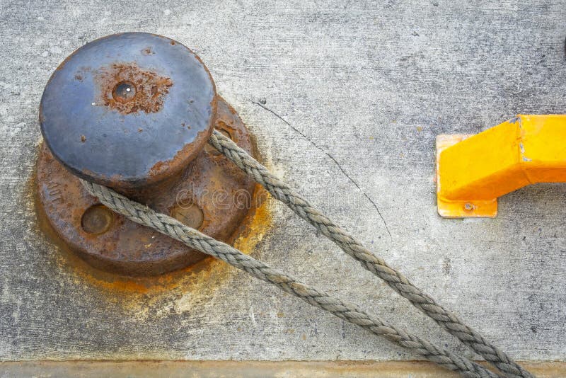 Bollard for Fixing of Ships at the Kai at a Harbour Stock Photo - Image ...