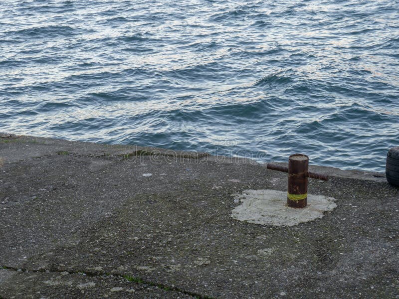 Bollard for Mooring. Place for Fixing the Ship. Mooring. Iron Posts ...