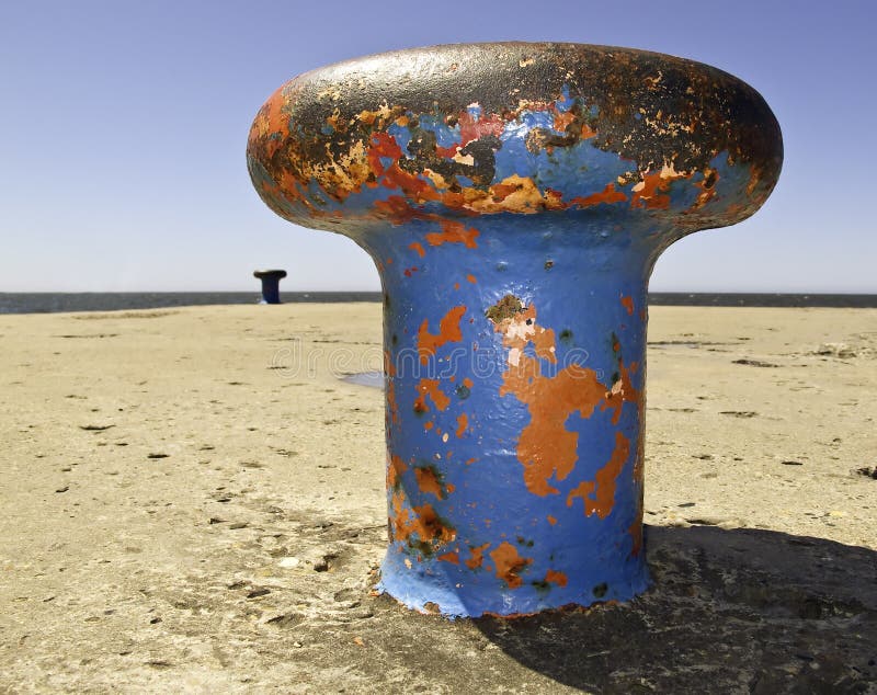 Bollard Needing Paint stock image. Image of pealing, warp - 14267107