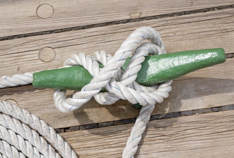Bollard with rope stock image. Image of ocean, deck, green - 44253879