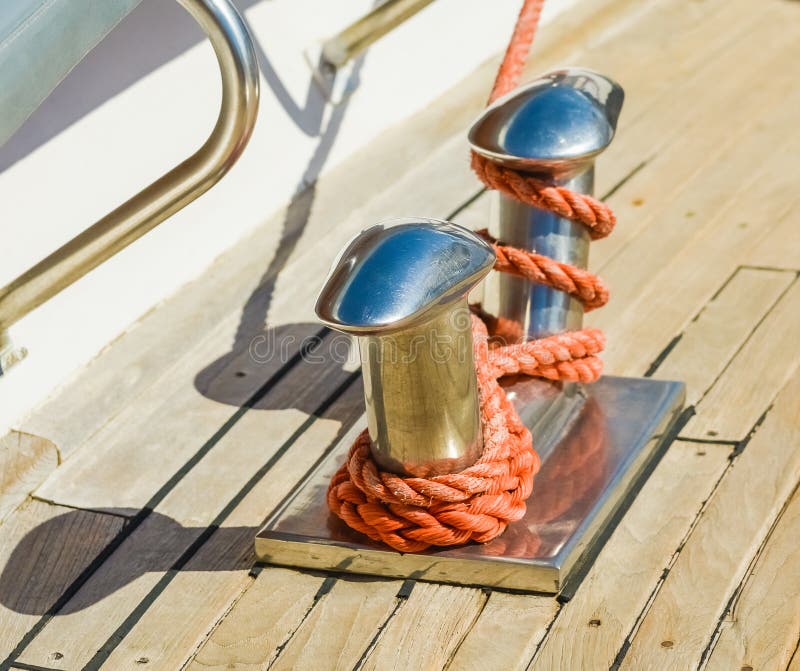 Bollard on yacht stock photo. Image of nautical, metal - 45563444
