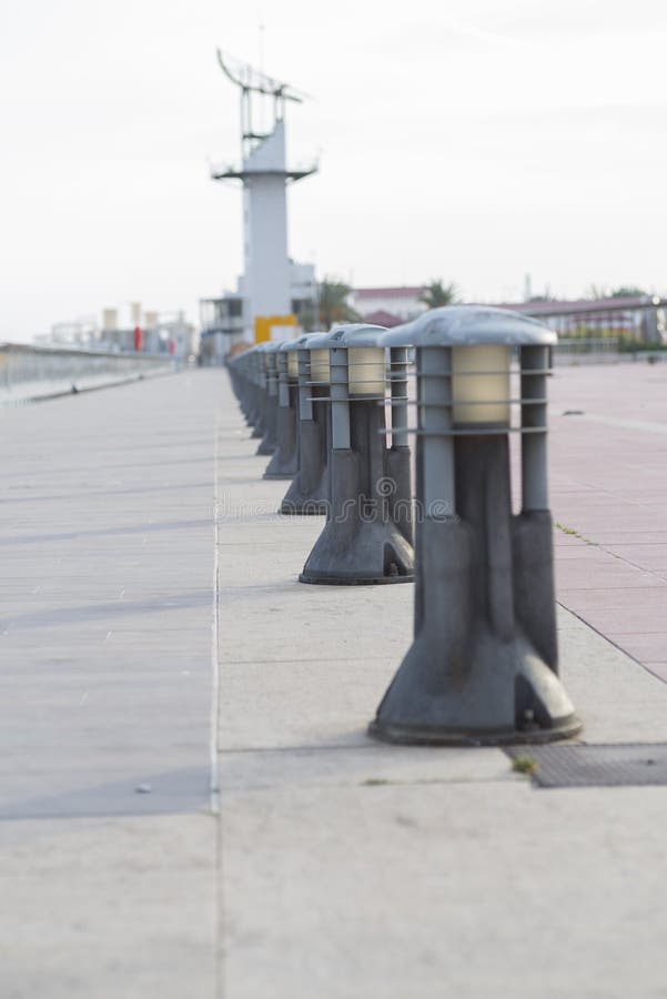 Bollards. stock photo. Image of bollard, electrical, road - 56888580