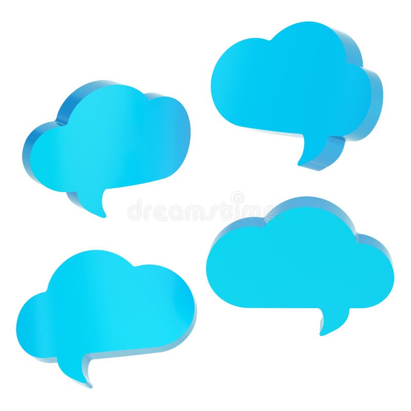 Bolle Del Testo a Forma Di Nuvola Isolate Illustrazione di Stock ...