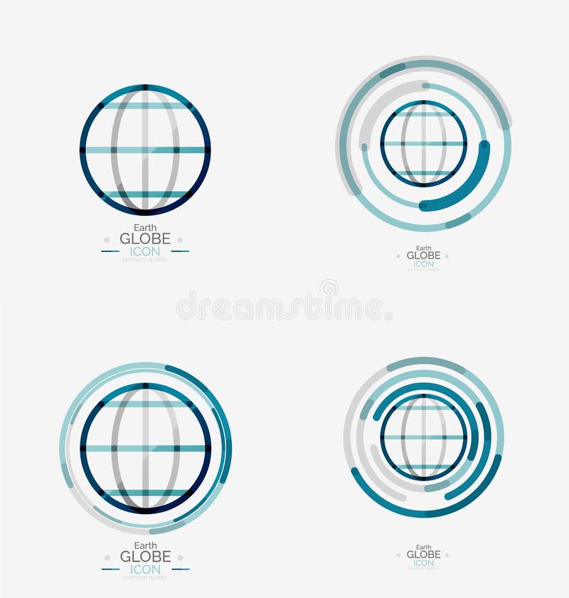 Bollo Di Logo Del Globo Del Mondo Illustrazione Vettoriale ...