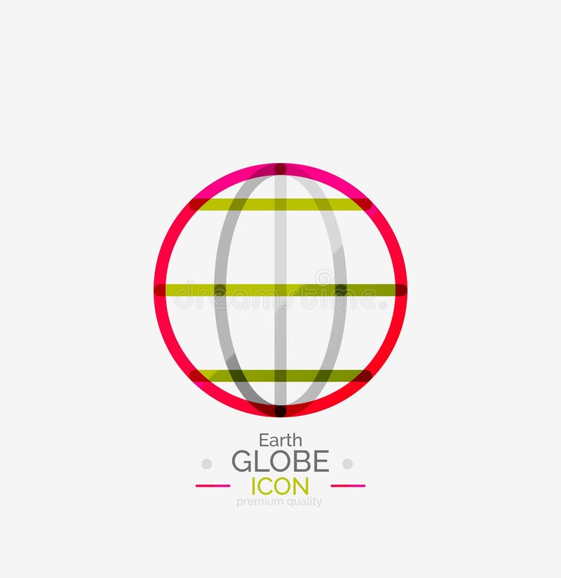 Bollo Di Logo Del Globo Del Mondo Illustrazione Vettoriale ...