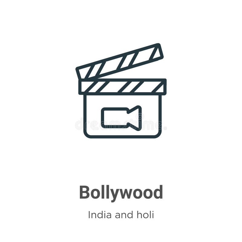 Bollywood Outline Vector Icon. Thin Line Black Bollywood Icon, Flat Vector Simple Element ...
