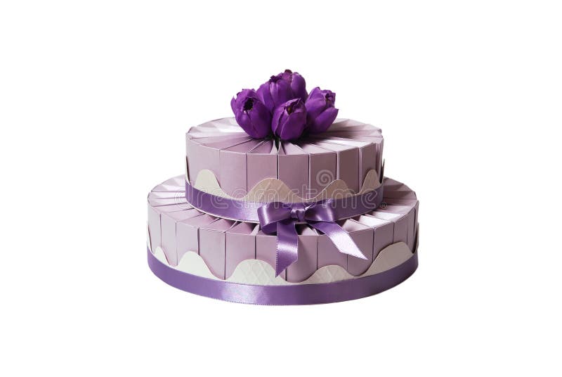 Bolo De Casamento Feito Do Boxe Do Presente Foto de Stock - Imagem de ...