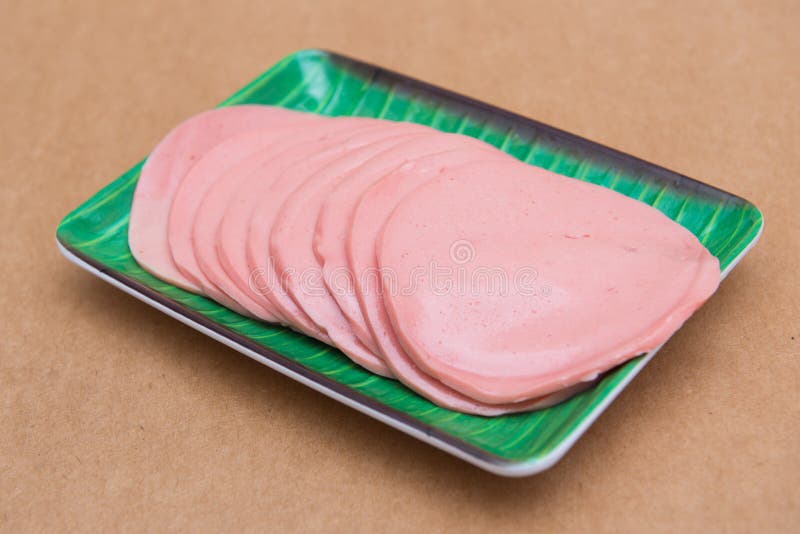 Bologna Ham Slides in dish stock photo. Image of appetizer - 81140002