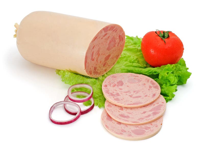 Bologna sausage with ham stock image. Image of butcher - 29610155
