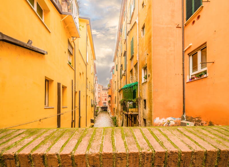 Culverts in Bologna stock image. Image of medieval, italy - 82742221