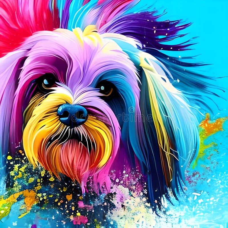 Bolognese Dog of Different Colors Stock Illustration - Illustration of ...