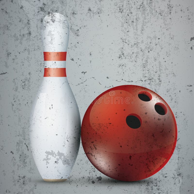 Bolos Pin Red Ball Concrete Ilustración del Vector - Ilustración de ...