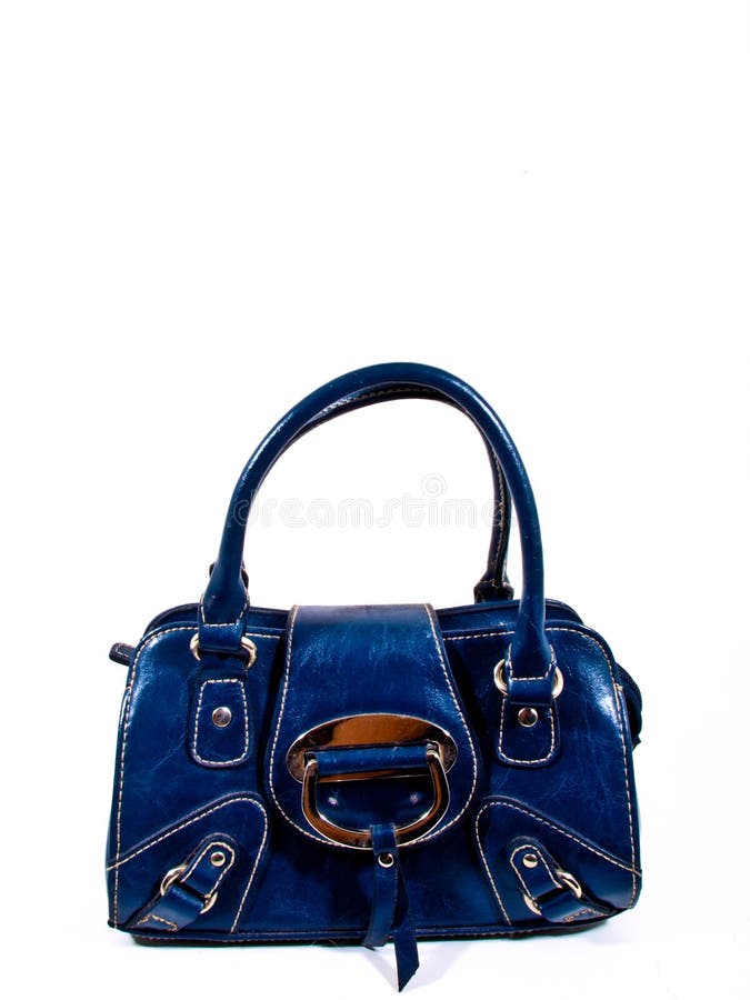 Bolsa azul de couro imagem de stock. Imagem de feminina - 16761721