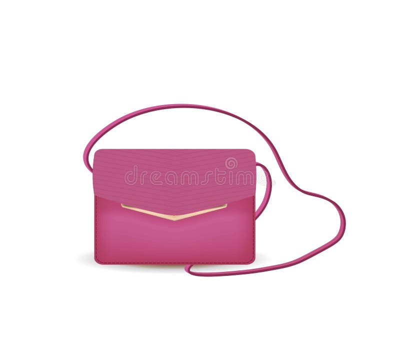 Bolsa De Mujer Rosa Realista Ilustración del Vector - Ilustración de ...