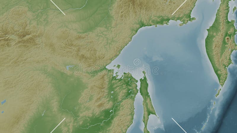 Bolshoy Shantar Island in the Sea of Okhotsk. Physical Map. Slide Stock ...