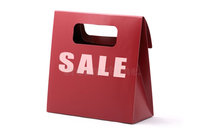 Bolso De Compras Rojo Con Palabra De La VENTA Imagen de archivo ...