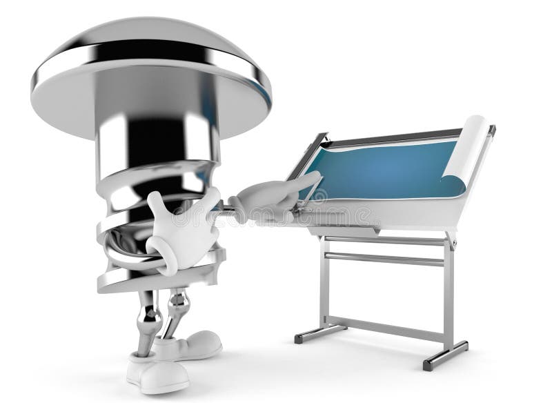 Bolt Character with Blueprint Stock Illustration - Illustration of ...