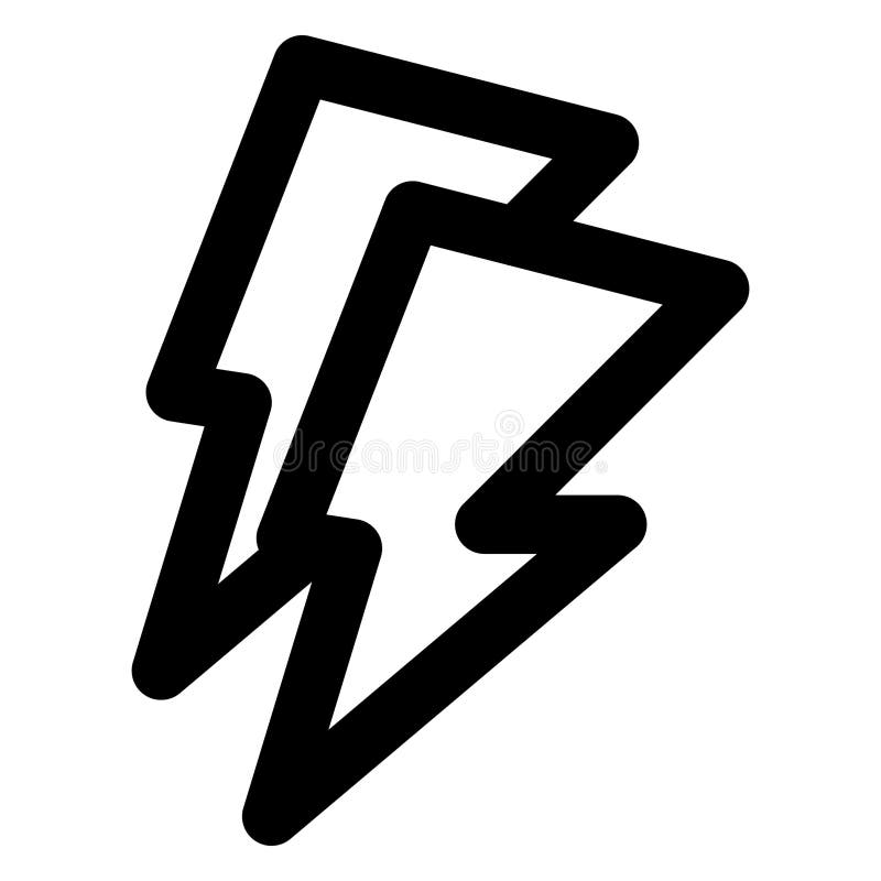 Bolt, Charge Bold Outline Vector Icon Which Can Easily Modify or Edit ...
