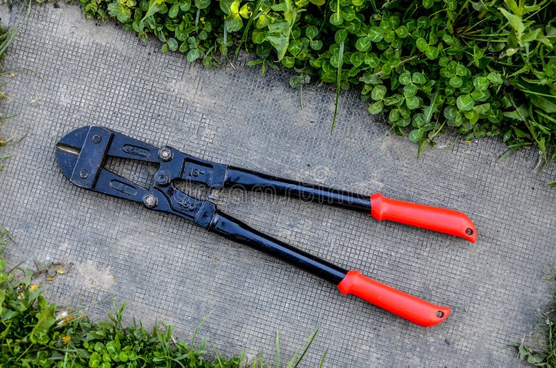Bolt Cutter on Concrete Surface Construction Concept.hardware Store and ...