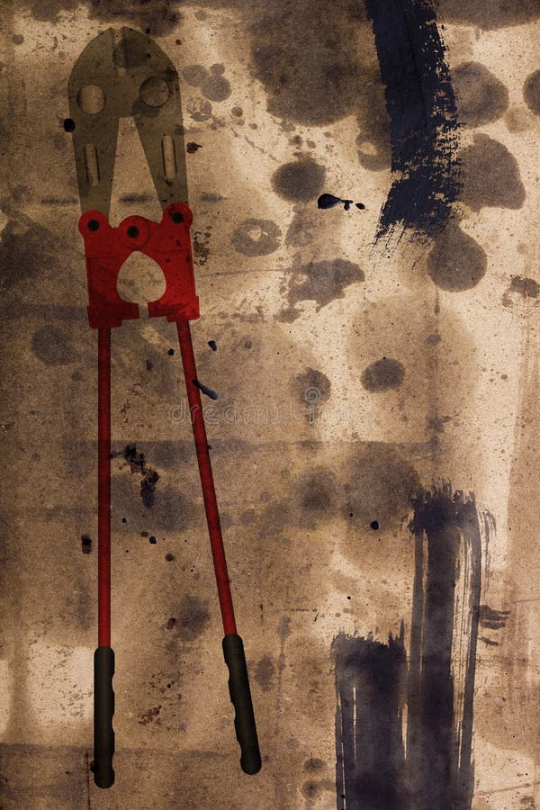 Bolt Cutter on the Damaged Paper Stock Photo - Image of industry ...