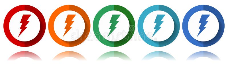 Bolt, Electricity Vector Icons, Flat Icon Set for Logo Design ...