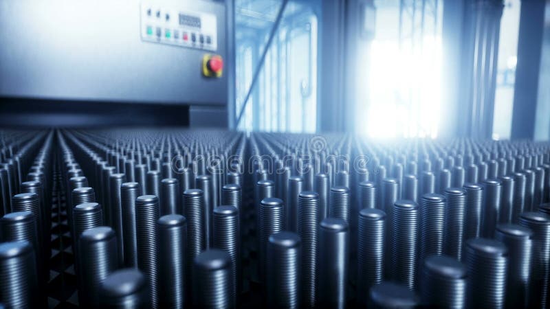 Bolt Factory Process. Production Line. Realistic 4k Animation. Stock ...
