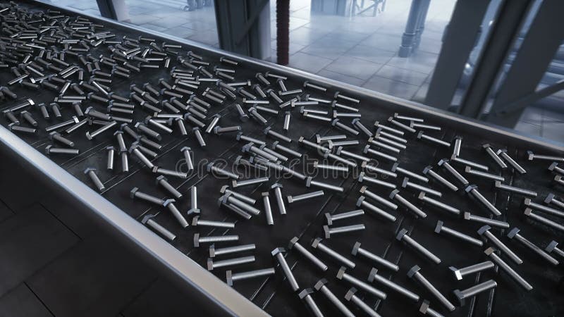 Bolt Factory Process. Production Line. Realistic 4k Animation. Stock ...