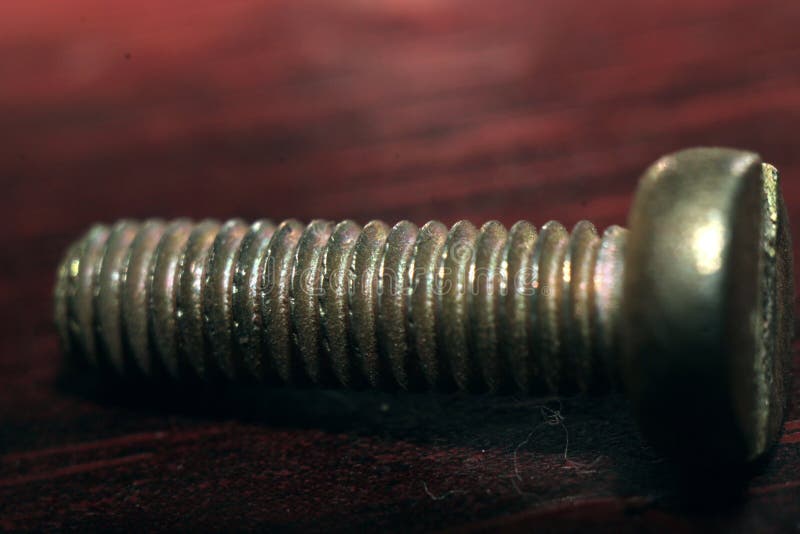 Steel Bolt in Maximum Macro Shooting Stock Image - Image of flat ...