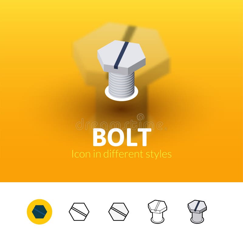 Bolt Icon in Different Style Stock Vector - Illustration of graphic ...