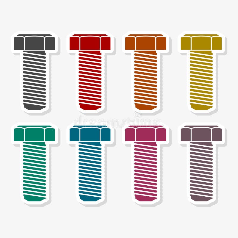 Bolt Icon Flat Design - Illustration Stock Vector - Illustration of ...