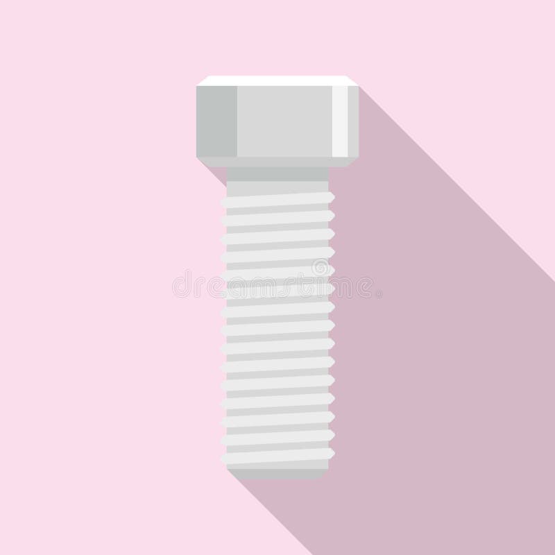 Bolt icon, flat style stock vector. Illustration of metallic - 158728004
