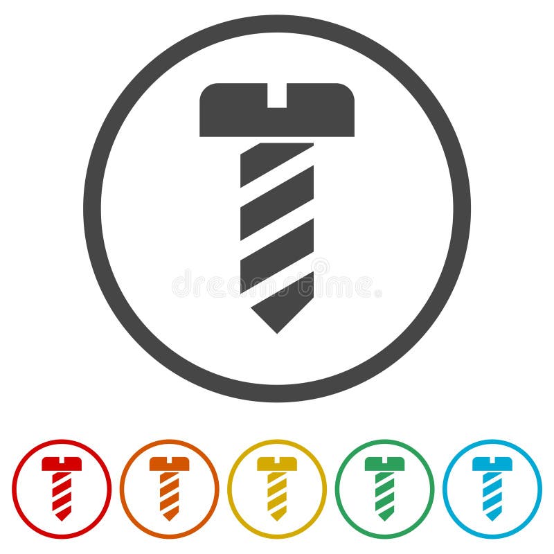 Bolt Icons Set Flat Design - Illustration Stock Vector - Illustration ...