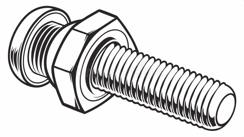 Bolt Illustration, Industrial and Mechanical Component, Vector Design ...
