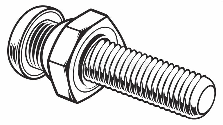 Bolt Illustration, Industrial and Mechanical Component, Vector Design ...